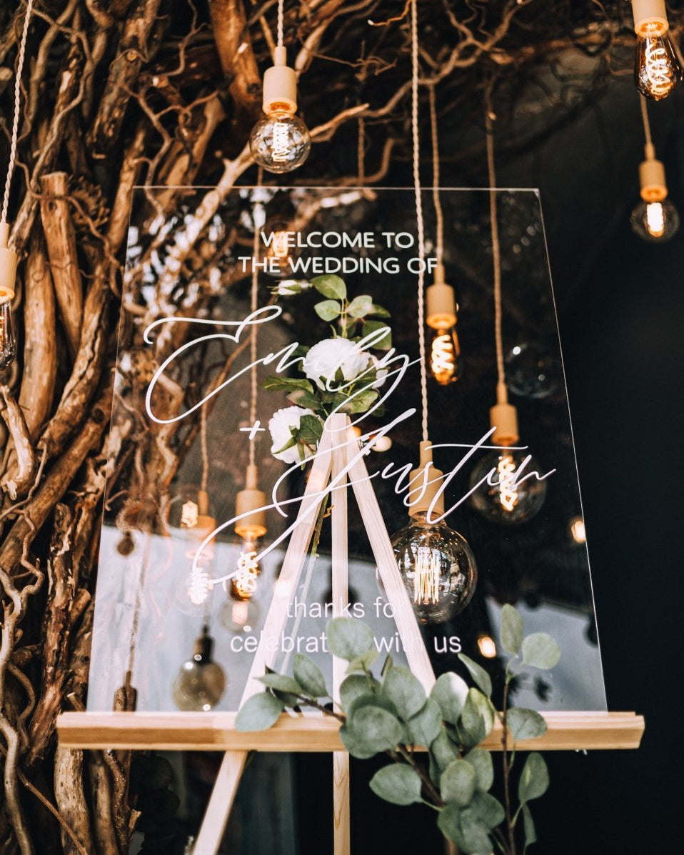 Acrylic Welcome Sign Size XL 【Handmade】 — Wedding by Eli